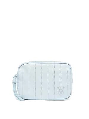 Victoria's Secret Woven Makeup Bag With Beach Motif - Blue