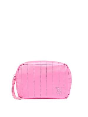 Victoria's Secret Woven Makeup Bag With Beach Motif - Pink
