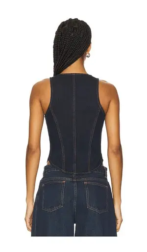 Lioness Westwood Zip-up Denim Top