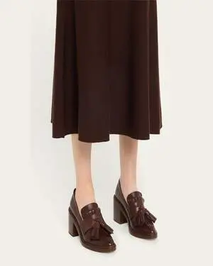 Ulla Johnson Fiona Leather Heeled Loafers