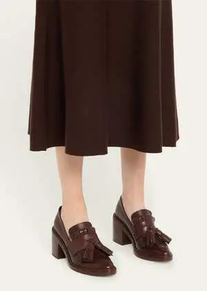 Ulla Johnson Fiona Leather Heeled Loafers