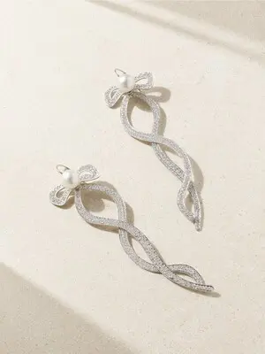Irene Neuwirth Bow Pearl And Diamond Earrings - Gold