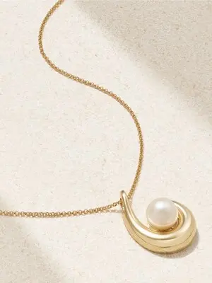 Mateo 14-karat Pearl Pendant Necklace - Gold