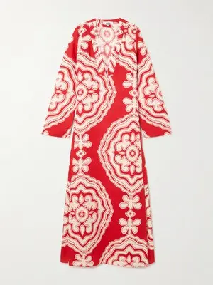 LEMLEM Theodora Printed Linen Maxi Dress