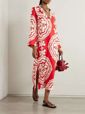 LEMLEM Theodora Printed Linen Maxi Dress
