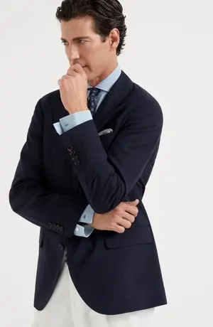 Brunello Cucinelli Deconstructed Blazer - Navy Blue