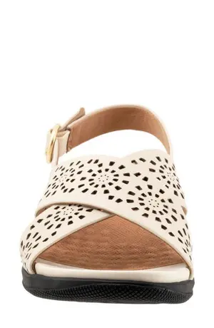 Softwalk Tillman Perforated Slingback Sandal - Bone