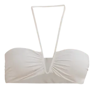 Ralph Lauren Shirred Bandeau Bikini Top - White