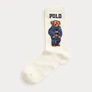 Ralph Lauren Polo Ralph Lauren Polo Bear Crew Socks Ivory