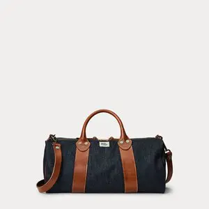 Ralph Lauren Leather-trim Denim Duffle Bag - Indigo