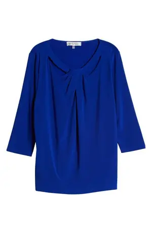 KASPER Twist Neck Cutout Top - Royal Signature