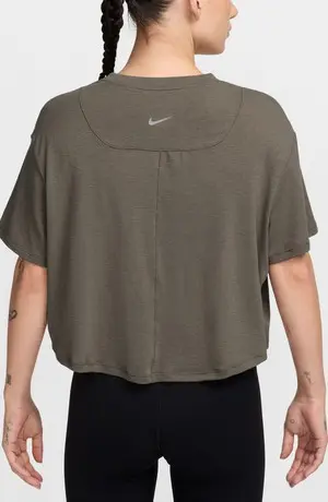 Nike Dri-fit Relaxed Crop Top - Mink Brown/ Clear