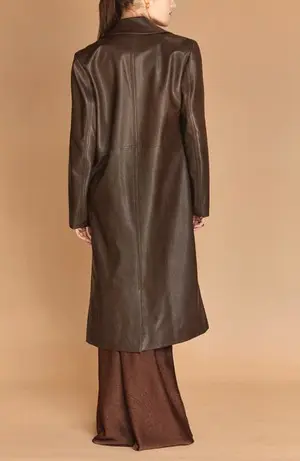 CRESCENT Longline Faux Leather Coat