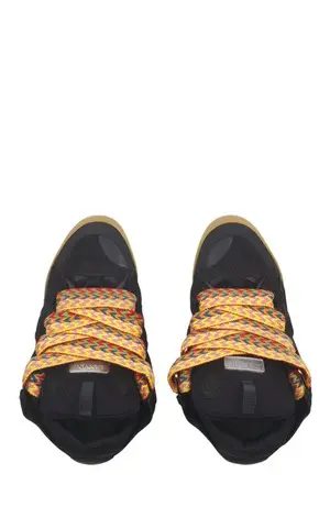 LANVIN Leather Curb Sneakers - Black
