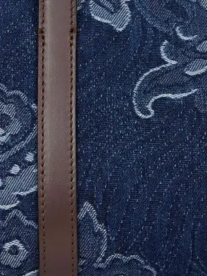 Etro Mini Floral-jacquard Denim Tote Bag