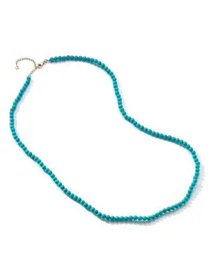 Mateo 14k Yellow Gold Beaded Turquoise Necklace - Blue