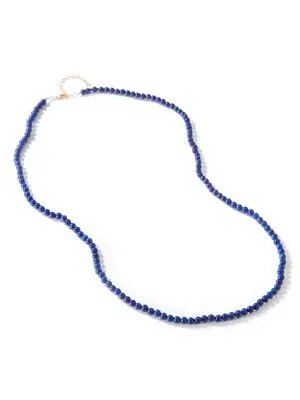 Mateo 14k Yellow Gold Beaded Lapis Lazuli Necklace