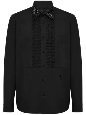 Philipp Plein Strass-detail Long-sleeve Shirt - Black