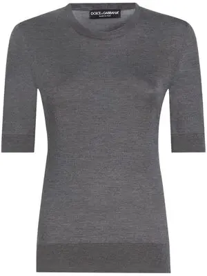 Dolce & Gabbana Round Neck Knit Top - Grey