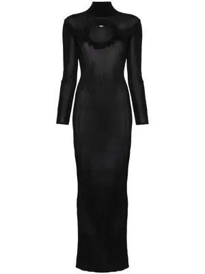SELF-PORTRAIT Cut-out Knit Maxi Dress - Black