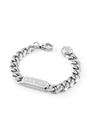 Philipp Plein Gothic Tag Bracelet - Silver