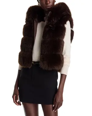 Adrienne Landau Faux Fur Vest - Chocolate