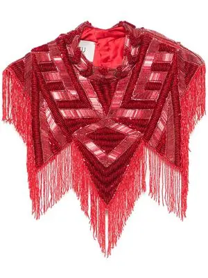 ATU BODY COUTURE Bead-detailed Top - Red
