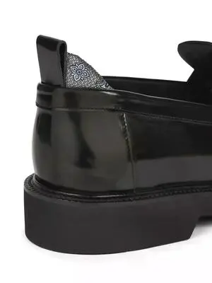 Etro Leather Penny Loafers - Black