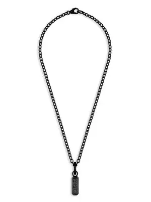 Philipp Plein Gothic Tag Pendant Necklace - Black