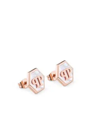 Philipp Plein Mini Logo Stud Earrings
