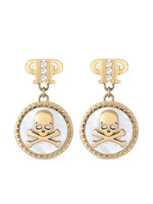 Philipp Plein Mini Logo Drop Earrings - Gold