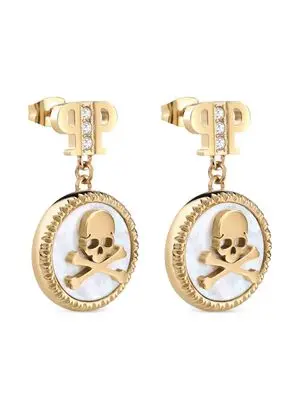 Philipp Plein Mini Logo Drop Earrings