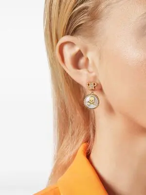 Philipp Plein Mini Logo Drop Earrings