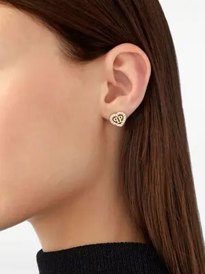 Philipp Plein Rocked Hearts Stud Earrings - Gold