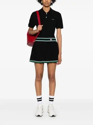 Play Comme Des Garcon Heart-patch Cotton Polo Shirt - Black