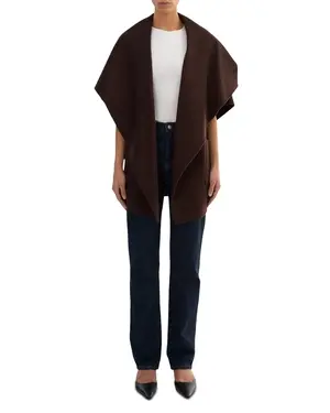 LAMARQUE Penelope Oversized Coat - Dark Brown