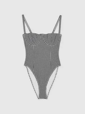 Good American Gingham Seersucker Swimsuit