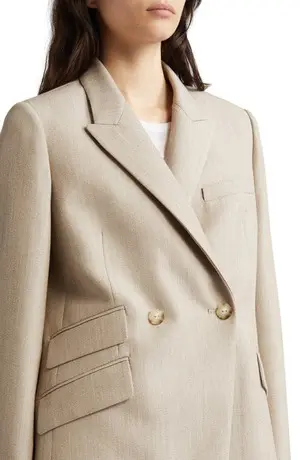 Partow Steph Double-breasted Wool Twill Blazer