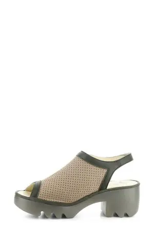 Fly London Teif Platform Sandals - Taupe/ Khaki