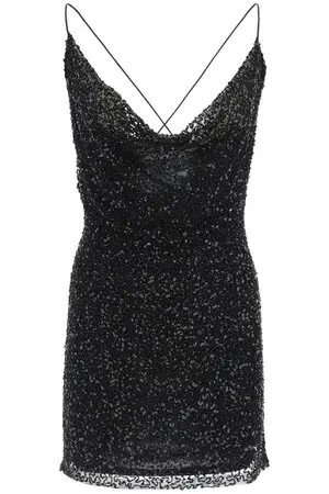 Retrofete Retrofete Mich Sequin-Embellished Mini Dress - Black