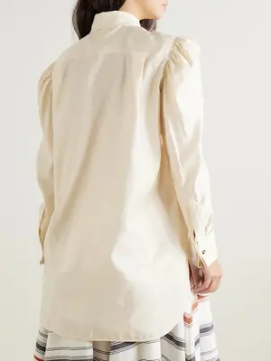 Max Mara Faraday Gathered Cotton Shirt - Neutrals