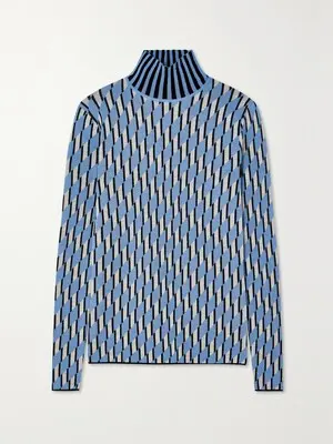 ZANKOV Raven Merino Wool-jacquard Turtleneck Sweater