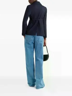 PATOU Belted Wool Blazer - Blue