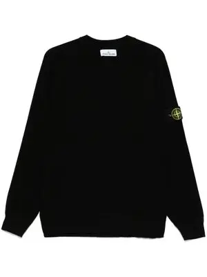 Stone Island Compass Badge Crewneck Sweatshirt - Black