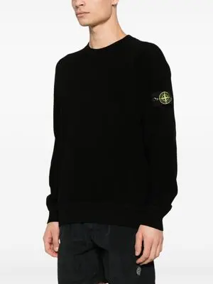 Stone Island Compass Badge Crewneck Sweatshirt - Black