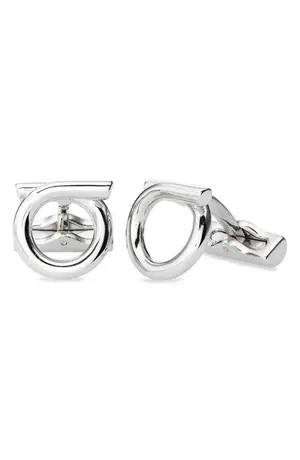 FERRAGAMO Gancini Cuff Links - Silver