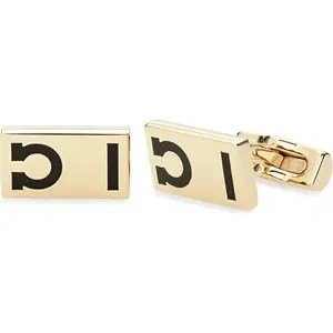 FERRAGAMO Gancini Hug Cuff Links - Gold/ Black