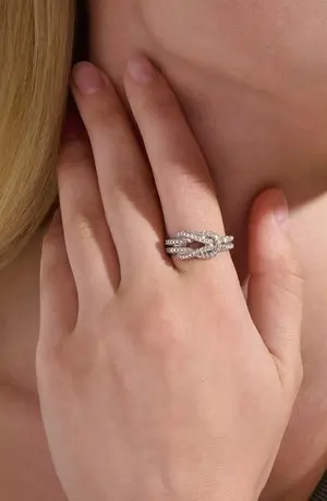 John Hardy Diamond Love Knot Ring - Silver