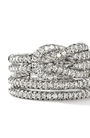 John Hardy Sterling Diamond Love Knot Ring - Silver