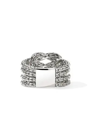 John Hardy Sterling Diamond Love Knot Ring - Silver